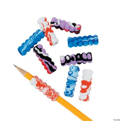 1 1/2" Bulk 48 Pc. Fun Multicolor Foam Pencil Grips | Oriental Trading