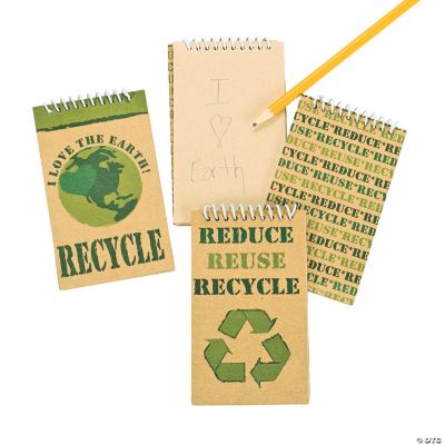 Reduce/Reuse/Recycle Kraft Paper Spiral Notebooks - 12 Pc. | Oriental ...