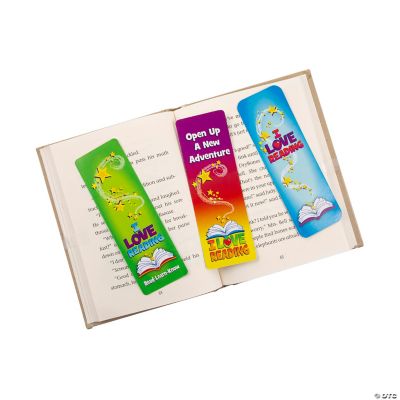 2" x 6" I Love Reading Multicolor Cardstock Bookmarks - 24 Pc ...