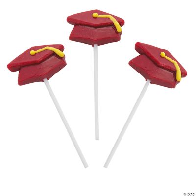 Burgundy Mortar Board Graduation Lollipops - Discontinued