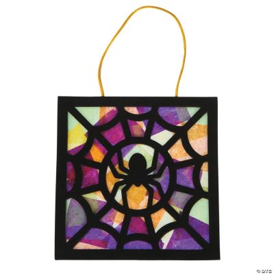 5 1/4" x 5 1/4" Halloween Black Spider Tissue Paper Craft Kit- Makes 12 ...
