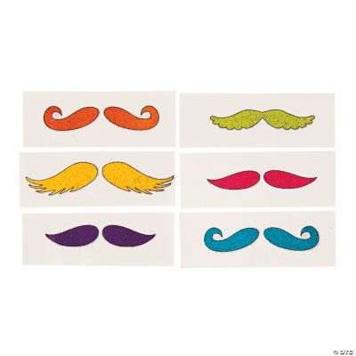 Glitzy Chicks™ Glitter Mustache Tattoos - Discontinued