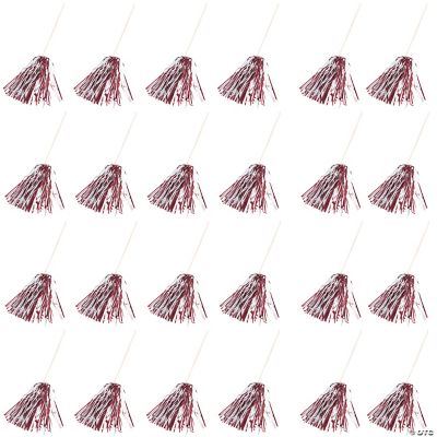 12" Maroon & White Two-Tone Team Spirit Cheer Pom-Poms - 24 Pc ...
