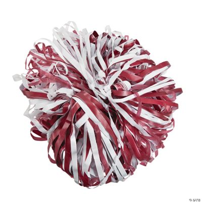 Maroon & White Two-Tone Spirit Pom-Poms - Oriental Trading
