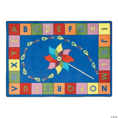 Joy Carpets Alphabet Pinwheel® Classroom Rug - 5 ft. 4" x 7 ft. 8 ...