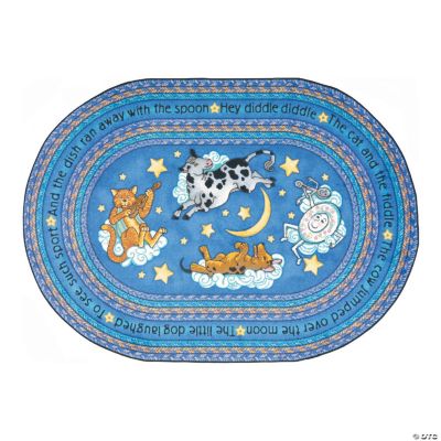 Joy Carpets Hey Diddle Diddle® Oval Classroom Rug - 3 ft. 10" X 5 ft. 4 ...