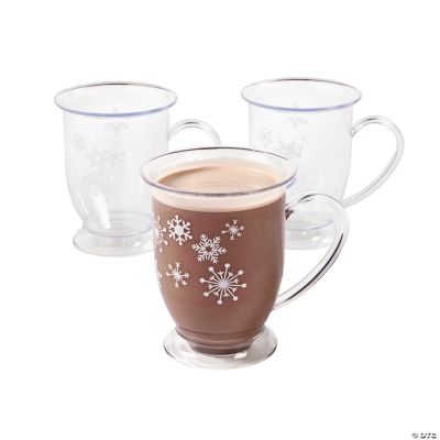 5" 18 oz. Winter Retreat Snowflake BPA-Free Clear Plastic Mugs - 6 Ct.