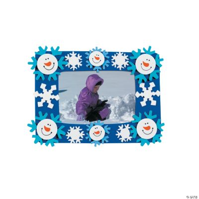 Smile Face Snowman Picture Frame Magnet Craft Kit