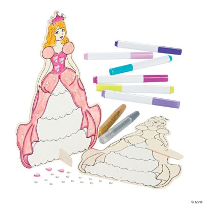 Color Your Own Wood Stand-Up Princesses - Discontinued