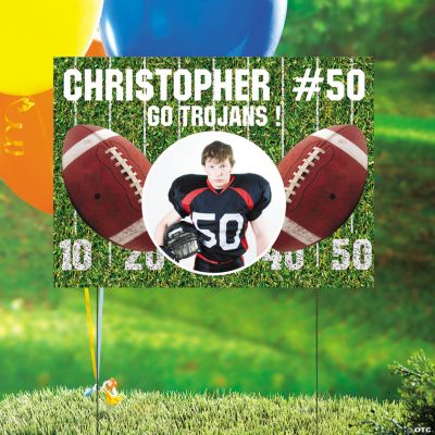 Custom Photo Football Yard Sign - Discontinued