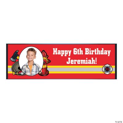 Firefighter Party Photo Custom Banner | Oriental Trading