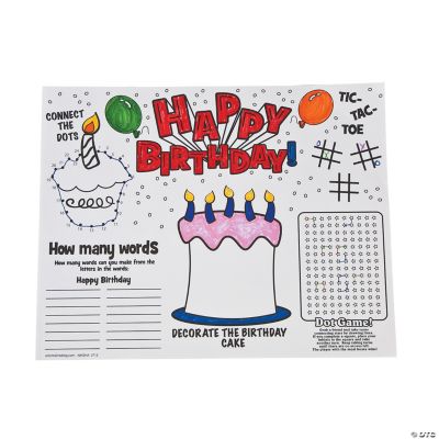 Birthday Activity Mats - Discontinued