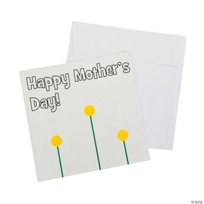5" x 5" Ink Thumbprint Mother's Day Card Craft Kit - Makes 12 ...