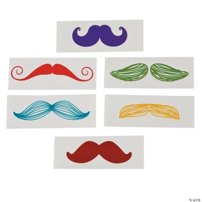 Life Size Rainbow Mustache Tattoos - Discontinued