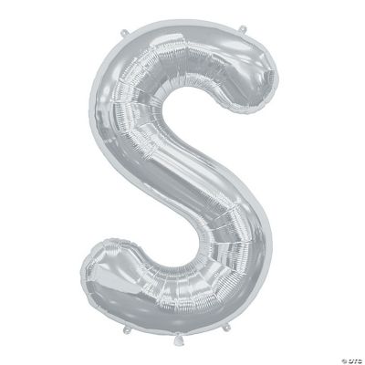 S-Shaped Silver Letter 34" Mylar Balloon | Oriental Trading