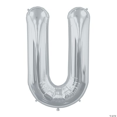 U-Shaped Silver Letter Mylar 34" Balloon | Oriental Trading