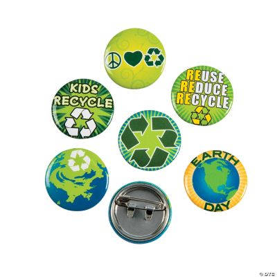 Bulk 48 Pc. Earth Day & Recycle Mini Buttons | Oriental Trading