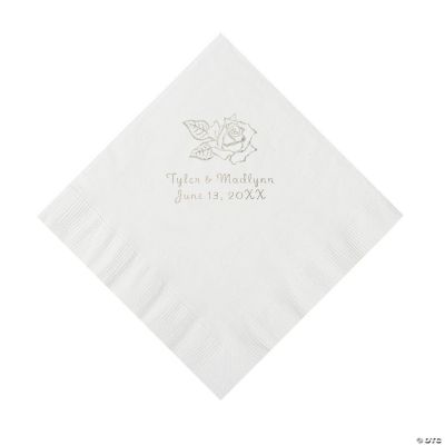White Rose Personalized Luncheon Napkins - 50 Pc. | Oriental Trading