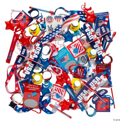 Bulk 250 Pc. Patriotic 4th of July Toys & Handouts Assortment ...