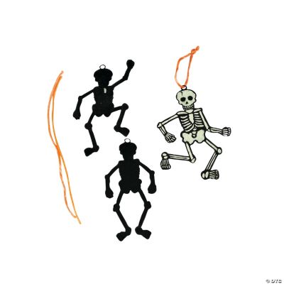 Glow-in-the-Dark Magic Color Scratch Skeleton Ornaments - Discontinued