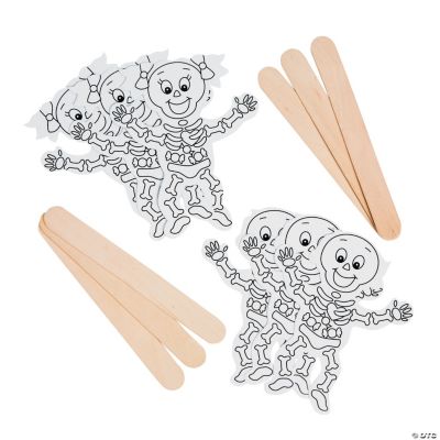 Color Your Own Skeleton Stick Puppets - Discontinued