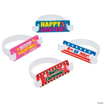 Seasonal Rubber Tab Bracelets - Discontinued