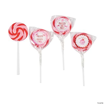 Sweet On You Valentine Swirl Lollipops - 12 Pc.