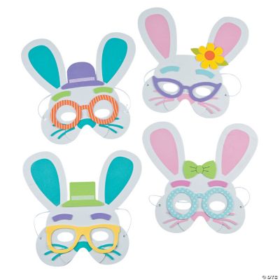 Easter Bunny Mask Foam Craft Kit - Makes 12 | Oriental Trading