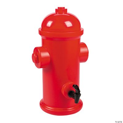 17" Firefighter Party Red Fire Hydrant Plastic Drink Dispenser ...