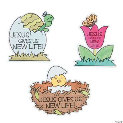 Color Your Own "Jesus Gives Us New Life" Magnets, Coloring Crafts ...