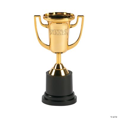 2 3/4" x 5" Mini Winner Cup Black & Gold Plastic Trophies - 12 Pc ...