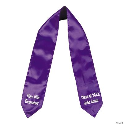 Personalized Kids Purple Elementary School Graduation Stole | Oriental ...