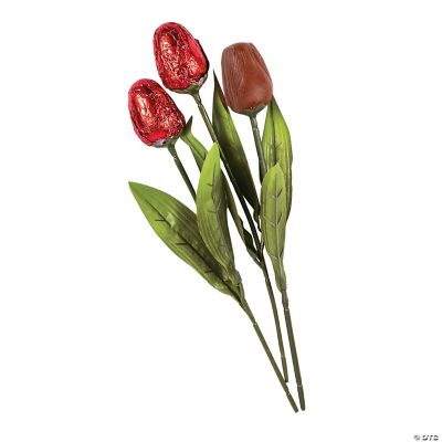 Red Foil-Wrapped Tulips Chocolate Candy - Discontinued