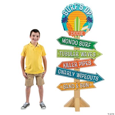 58" Birthday Surf’s Up Directional Sign Cardboard Cutout Stand-Up ...