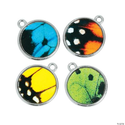 Butterfly Print Framed Charms with Loop - Discontinued