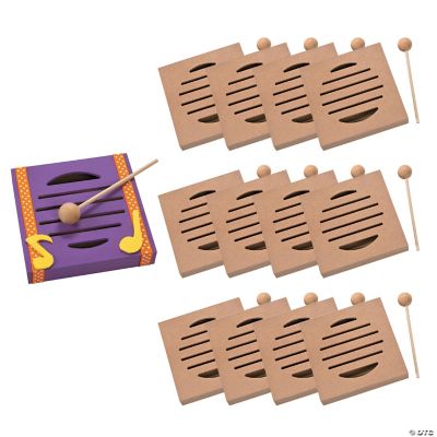 4 1/2" DIY Unfinished Wood Mini Rhythm Board - 12 Pc.