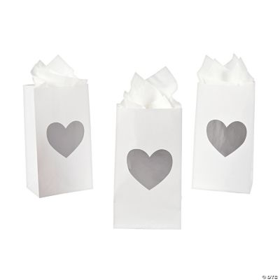 Mini Silver Heart Treat Bags - Discontinued