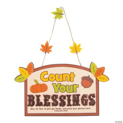9 1/2" x 5 1/4" Fall Count Your Blessings Sign Craft Kit – Makes 12