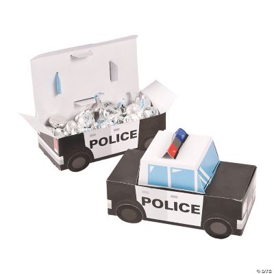 6" x 3" Police Car Cardstock Favor Boxes with Toppers – 12 Pc ...