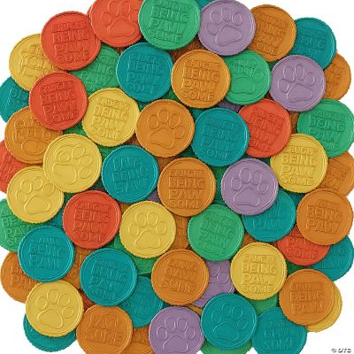 1 1/4" Bulk 144 Pc. Caught Being Pawsome Motivational Reward Coins ...