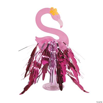 18" Pink Flamingo Party Cardboard Fringe Tabletop Centerpiece ...