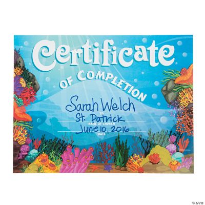 Under the Sea Certificates of Completion - Discontinued
