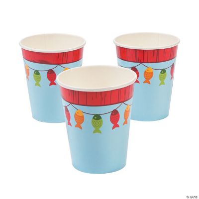9 oz. Little Fisherman Hanging Fish Disposable Paper Cups - 8 Ct ...