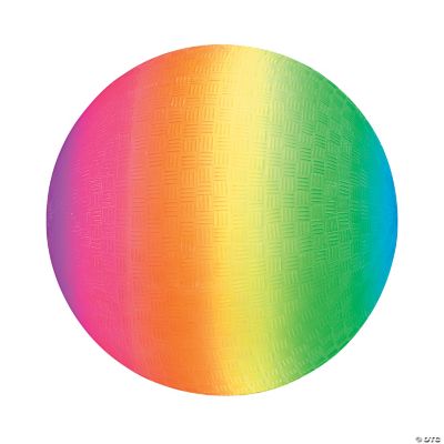 8 1/2" Inflatable Bright Rainbow Playground Rubber Balls - 6 Pc ...