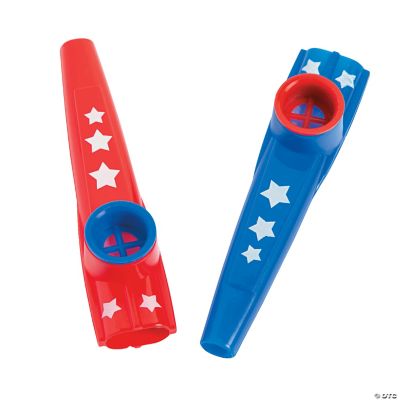 4 1/2" Patriotic Red & Blue Stars Plastic Kazoos – 12 Pc. | Oriental ...