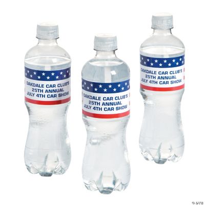 Bulk 50 Pc. Personalized Patriotic Flag Water Bottle Labels | Oriental ...
