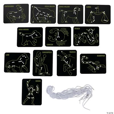 5" x 6 1/2" Glow-in-the-Dark Lacing Cardboard Constellation Cards - 24 ...