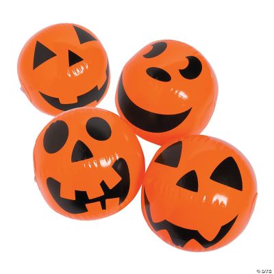 Inflatable 11" Jack-O’-Lantern Orange Medium Beach Balls - 12 Pc ...