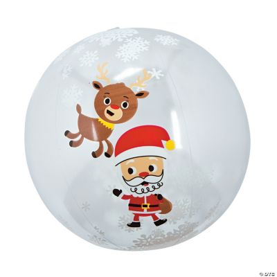Inflatable 11" Snow Globe Medium Beach Balls - 12 Pc. | Oriental Trading