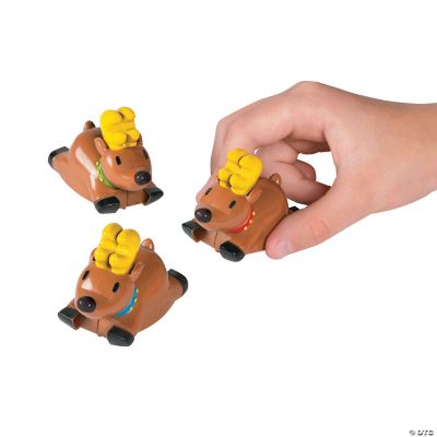 2 1/4" Mini Dashing Reindeer Plastic Pull-Back Toys - 12 Pc. | Oriental ...